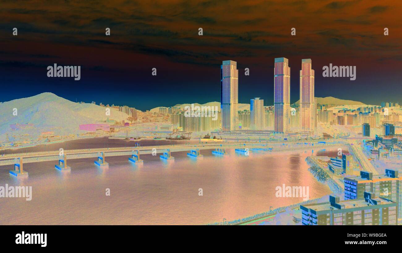 Aerial view of Gwangan Bridge in Busan City,South Korea Stock Photo - Alamy