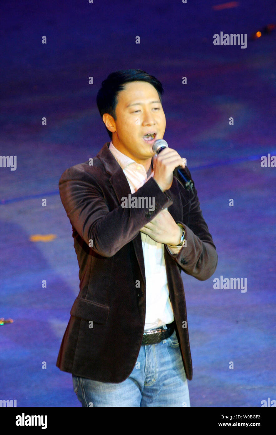Hong Kong actor and singer Leon Lai performs at a ceremony to celebrate ...