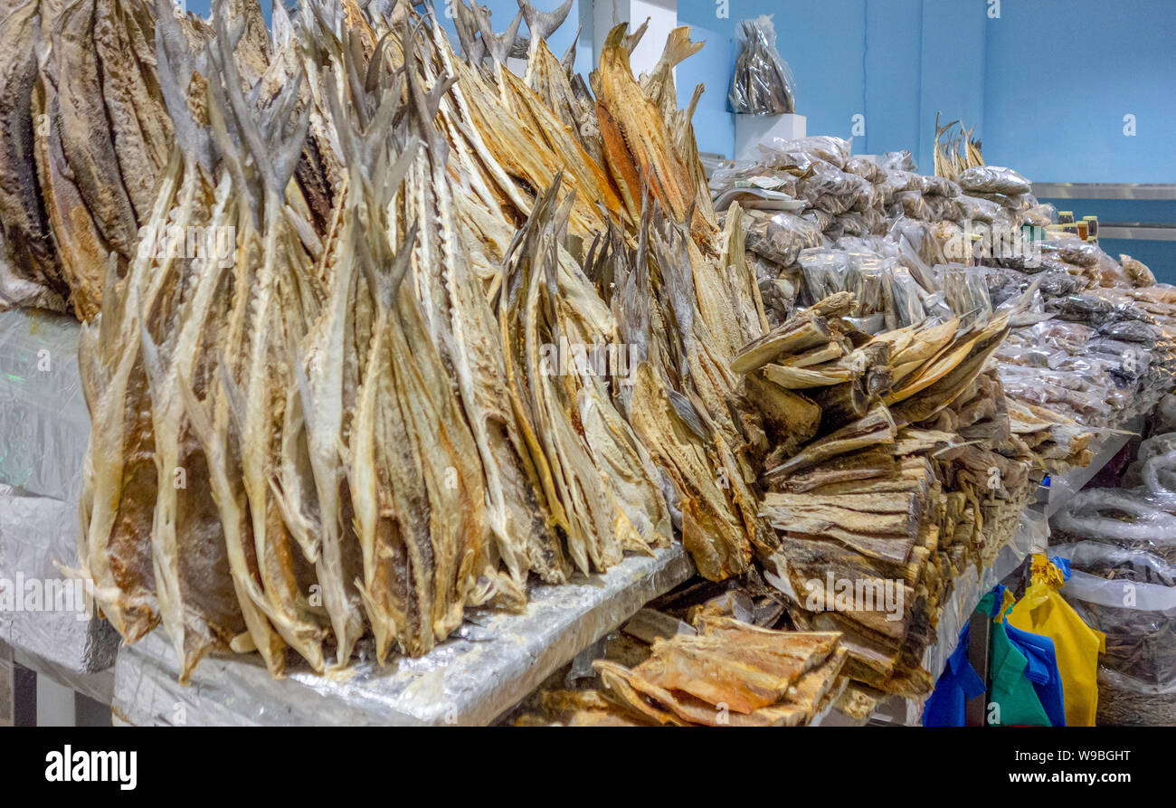 lots of dried seafood seen at a market in Dubai Stock Photo - Alamy