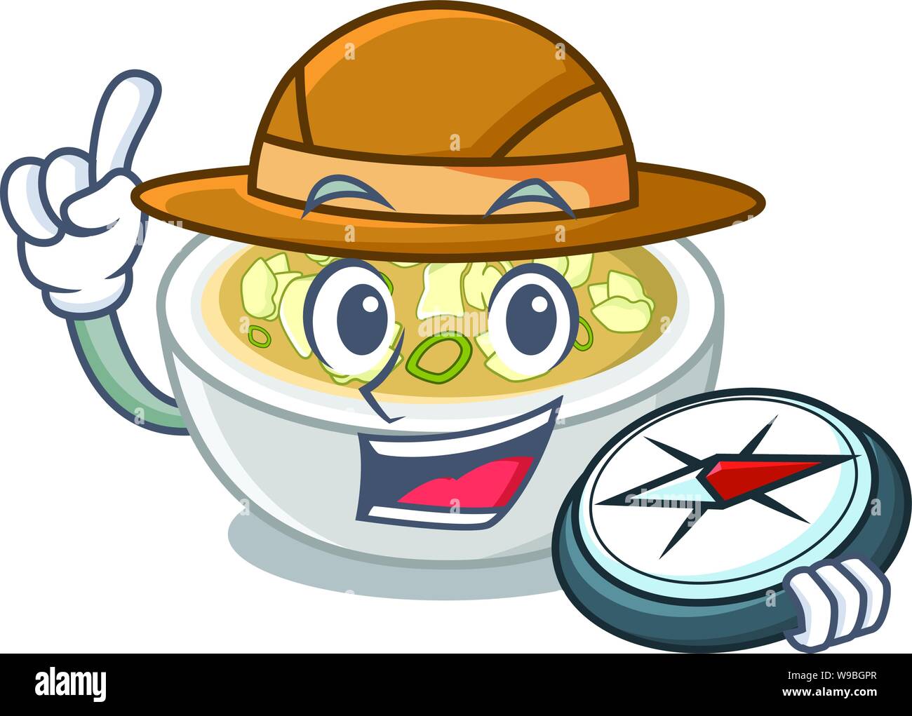 Explorer wonton soup in a cartoon bowl Stock Vector Image & Art - Alamy
