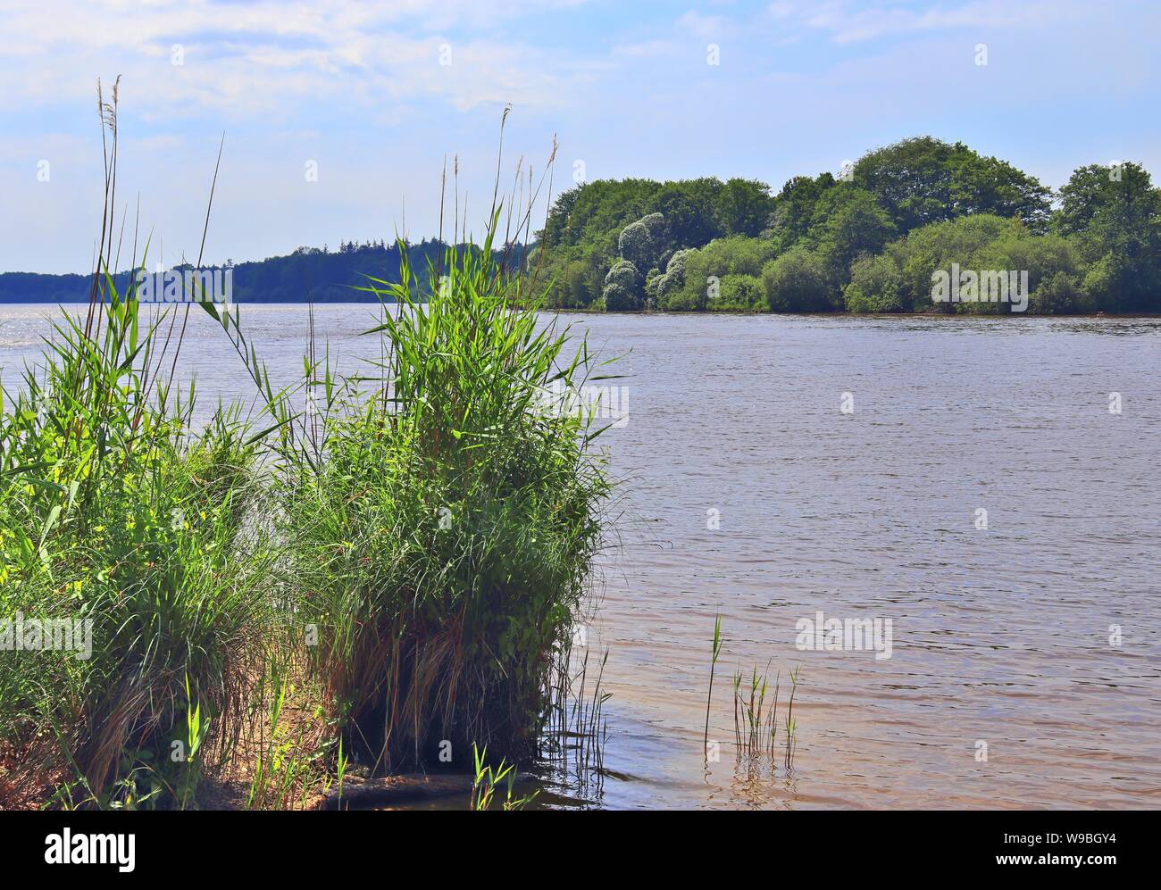 Beautiful sunset landscape at a small lake in northern germany Stock ...