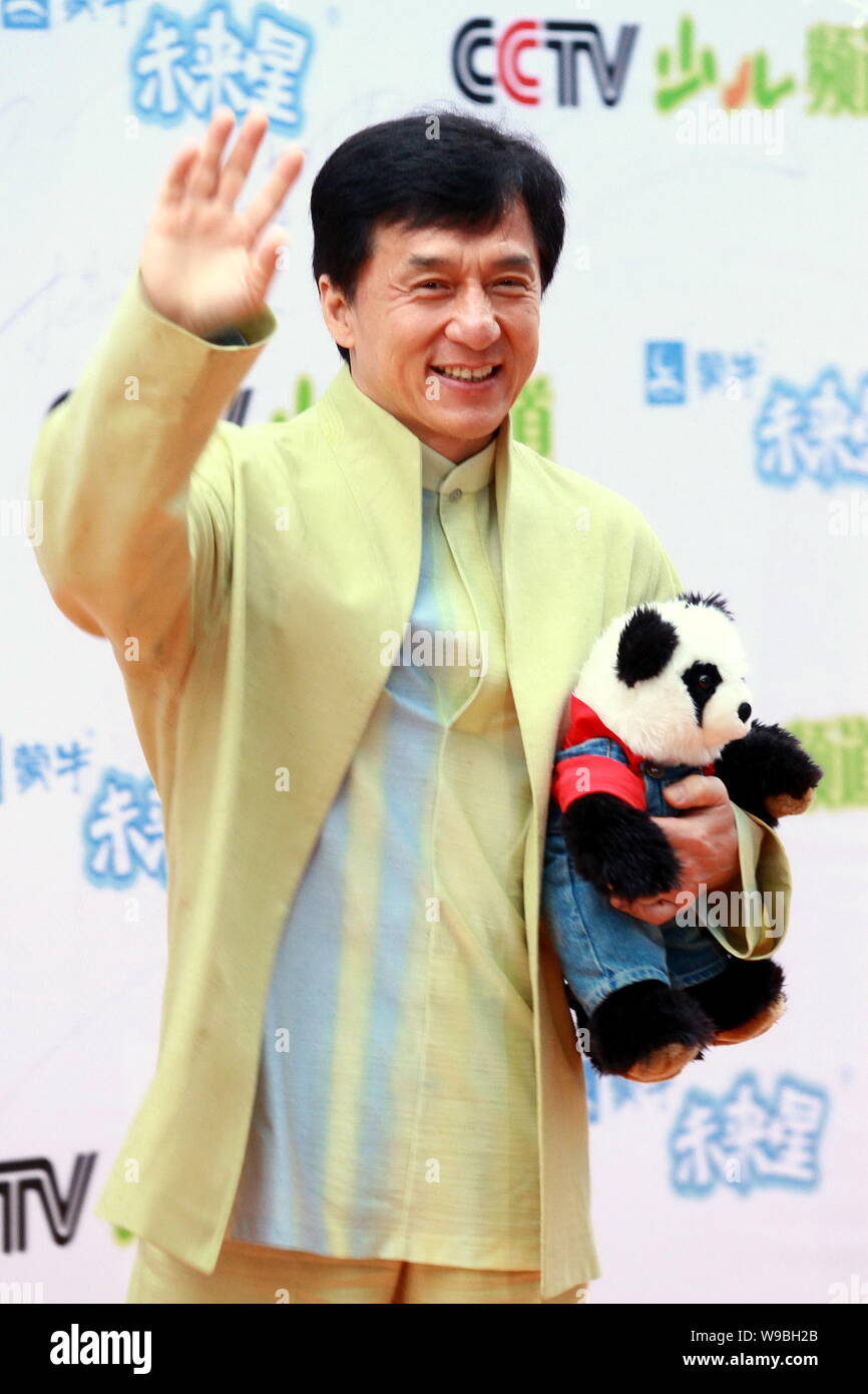 Hong Kong actor Jackie Chan poses at a press conference of the 2010 ...