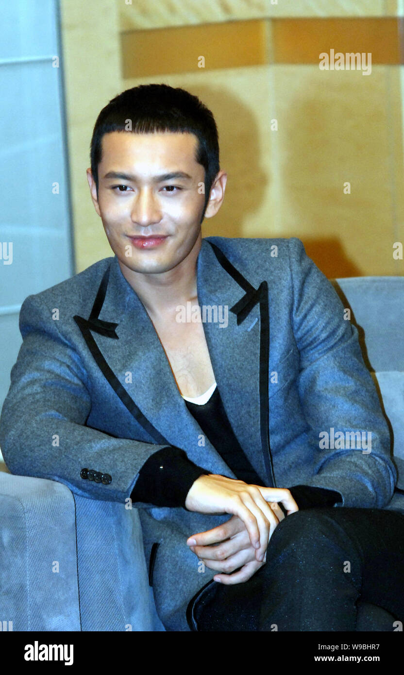 Chinese actor Huang Xiaoming is seen at a press conference for the new ...