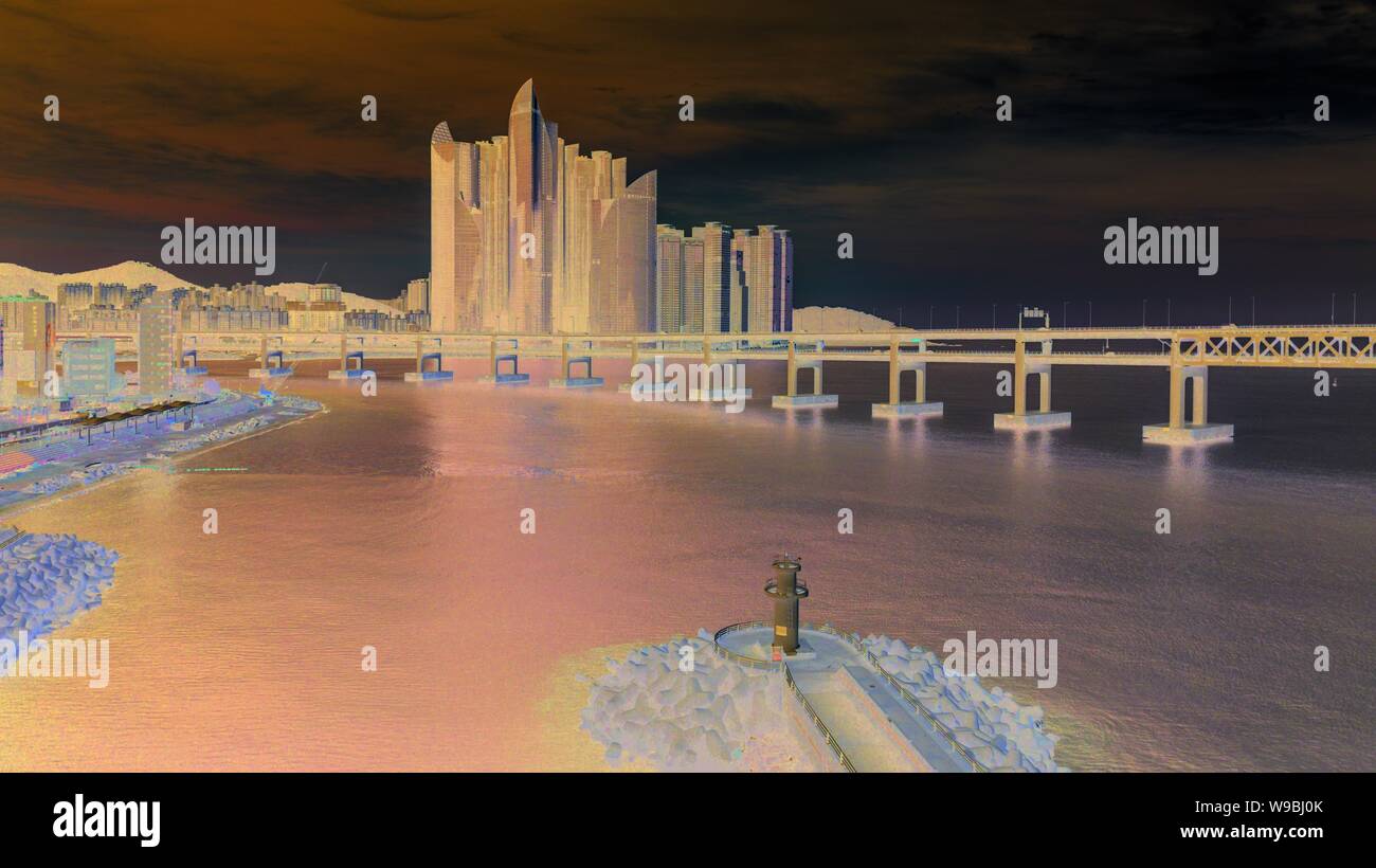 Aerial view of Gwangan Bridge in Busan City,South Korea Stock Photo - Alamy