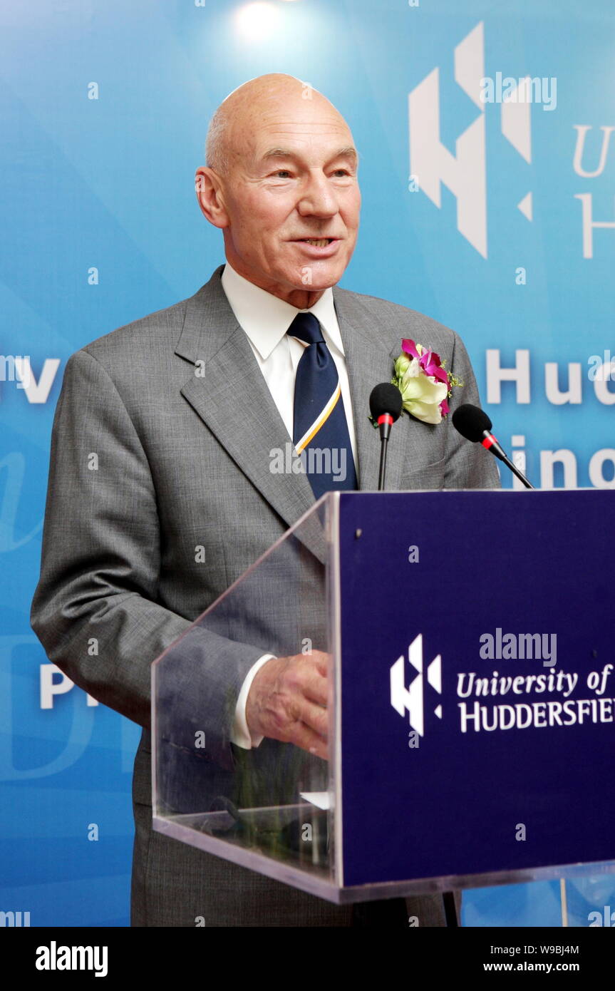 British actor and professor Sir Patrick Stewart, Chancellor of the ...