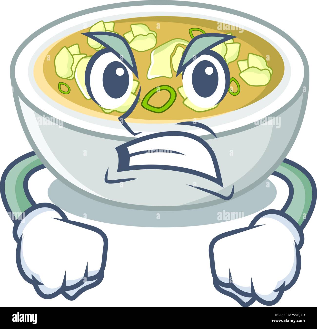 Angry wonton soup in a cartoon bowl Stock Vector Image & Art - Alamy