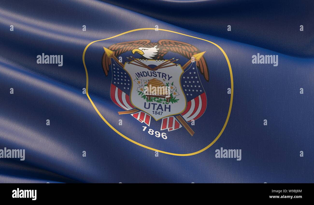 Background with flag of Utah Stock Photo - Alamy