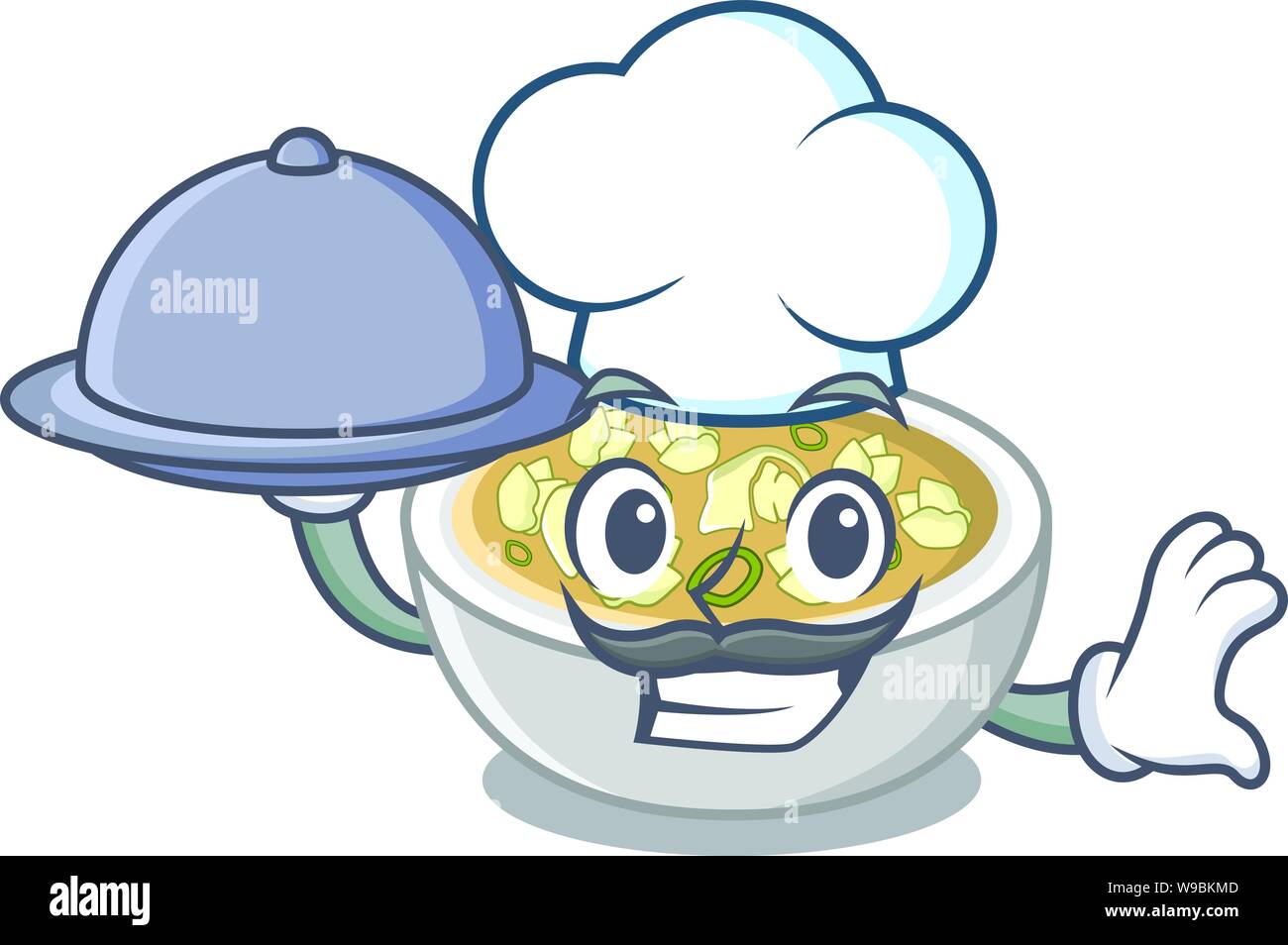 Chef with food wonton soup in a cartoon bowl Stock Vector Image & Art ...