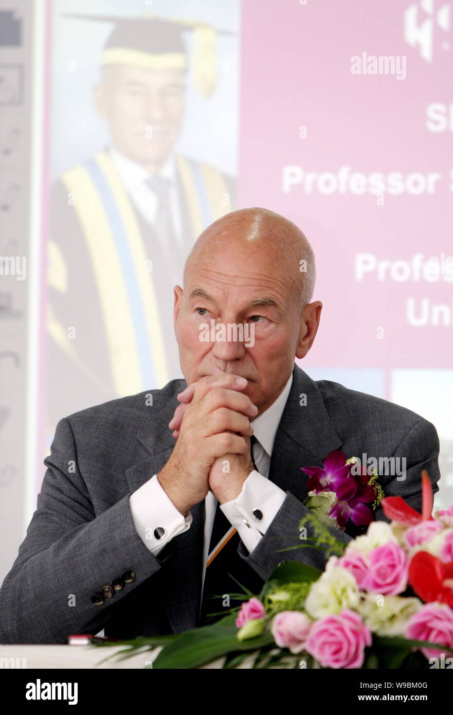 British actor and professor Sir Patrick Stewart, Chancellor of the ...