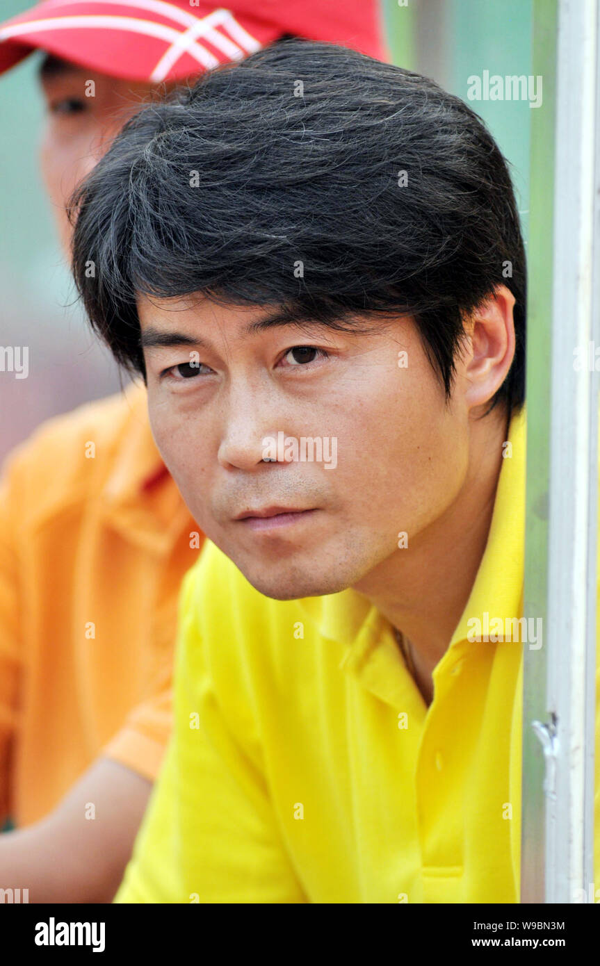 --FILE--Former Chinese soccer player Shen Si, head coach of Pudong ...