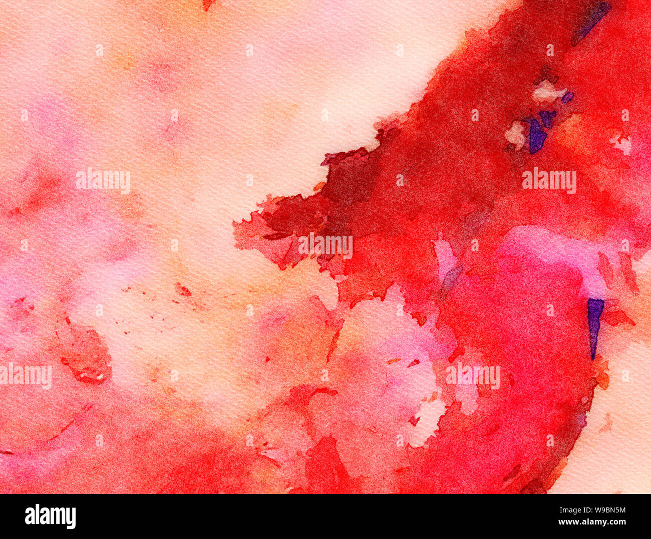 Abstract watercolor background with wet paint splashes on paper ...