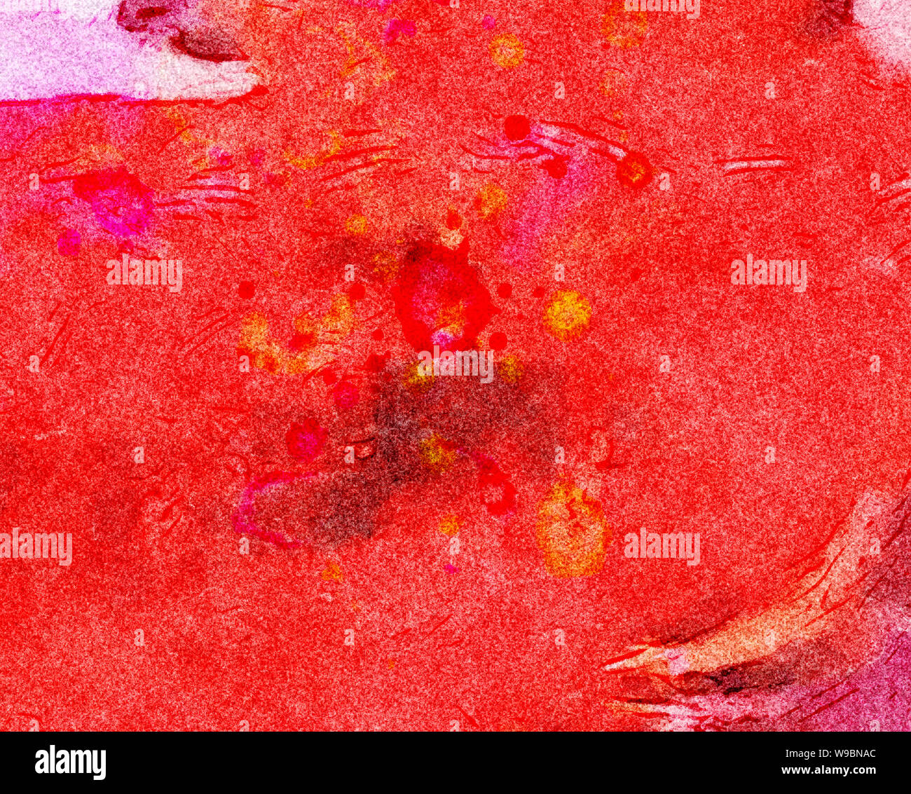 Abstract watercolor background with wet paint splashes on paper ...