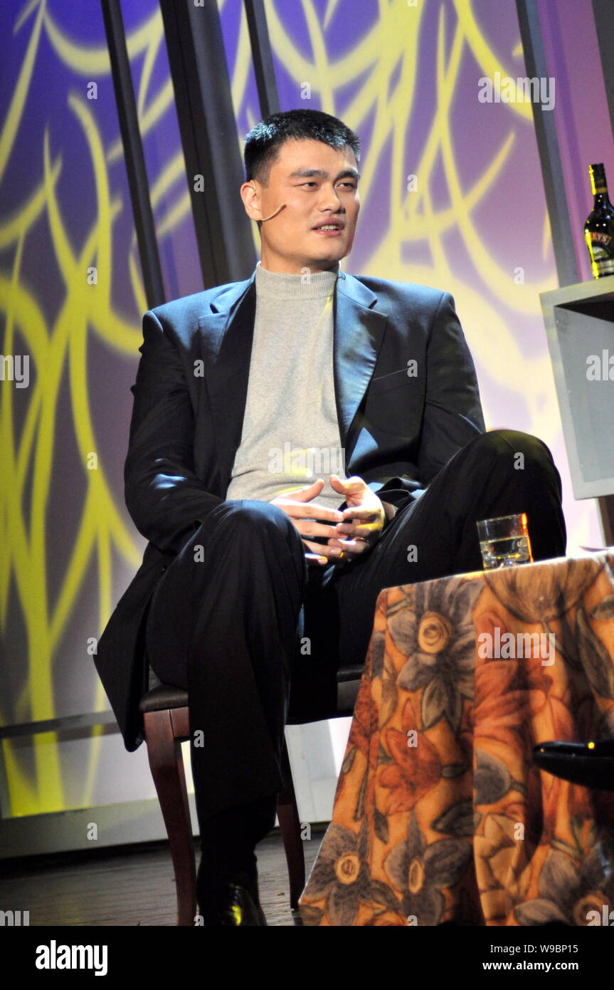 Chinese NBA superstar Yao Ming is interviewed by Shanghai comedian Zhou ...