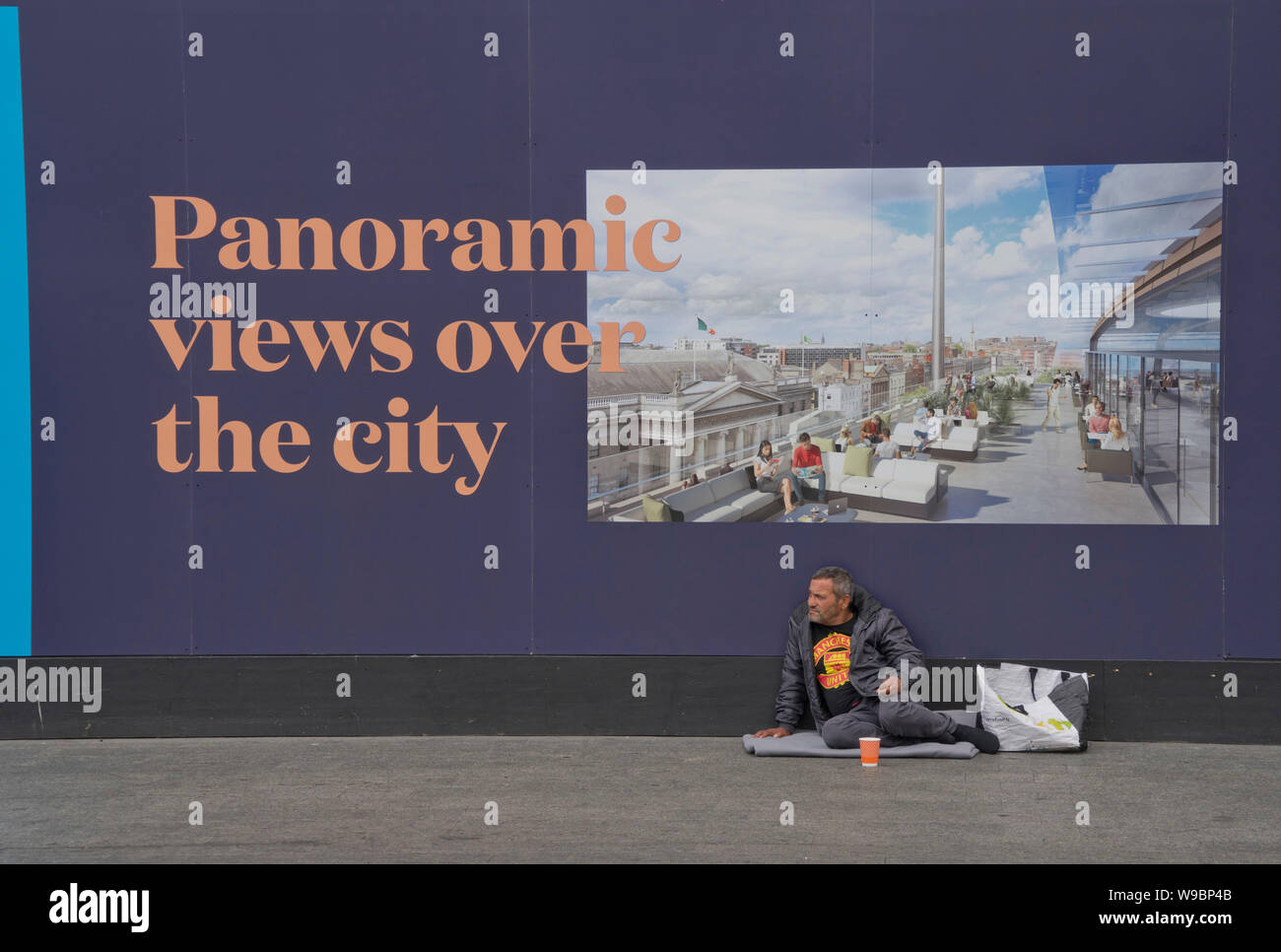 Homeless man begging in a street in Dublin,Republic of Ireland Stock ...