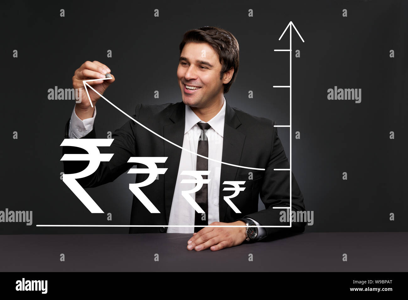 Businessman drawing graph hi-res stock photography and images - Alamy