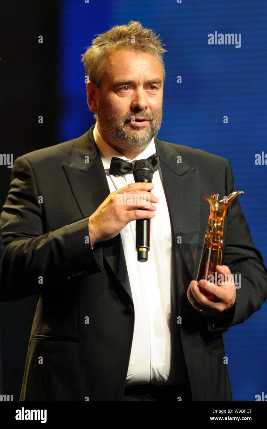 French film director Luc Besson speaks after being awarded the ...