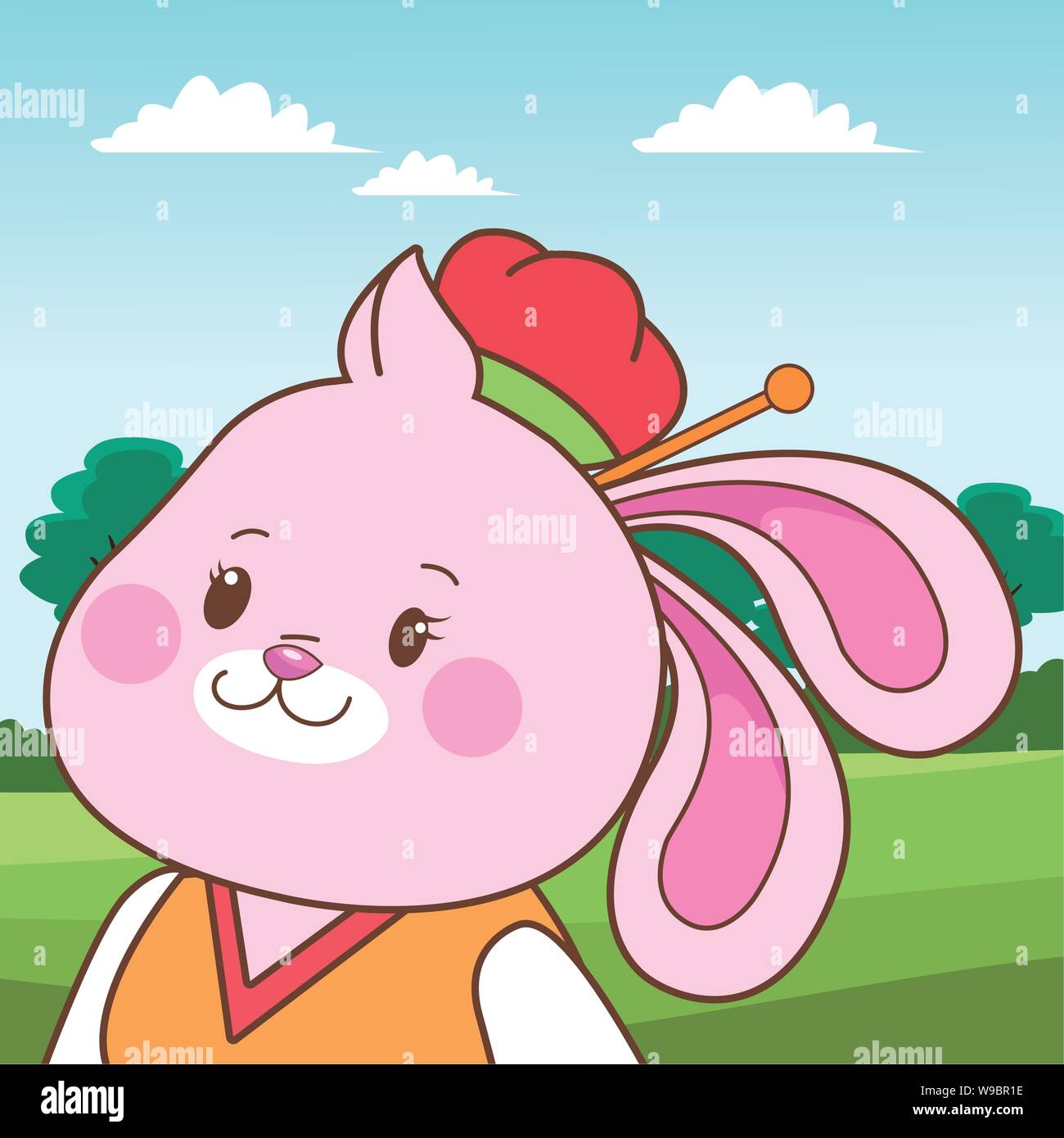 Mid autumn cute rabbit cartoon Stock Vector Image & Art - Alamy