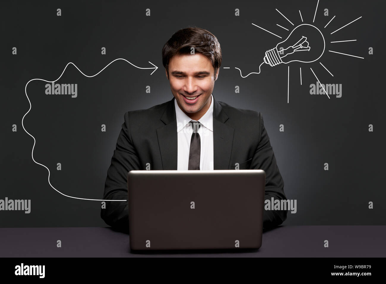 Businessman man laptop happiness hi-res stock photography and images ...