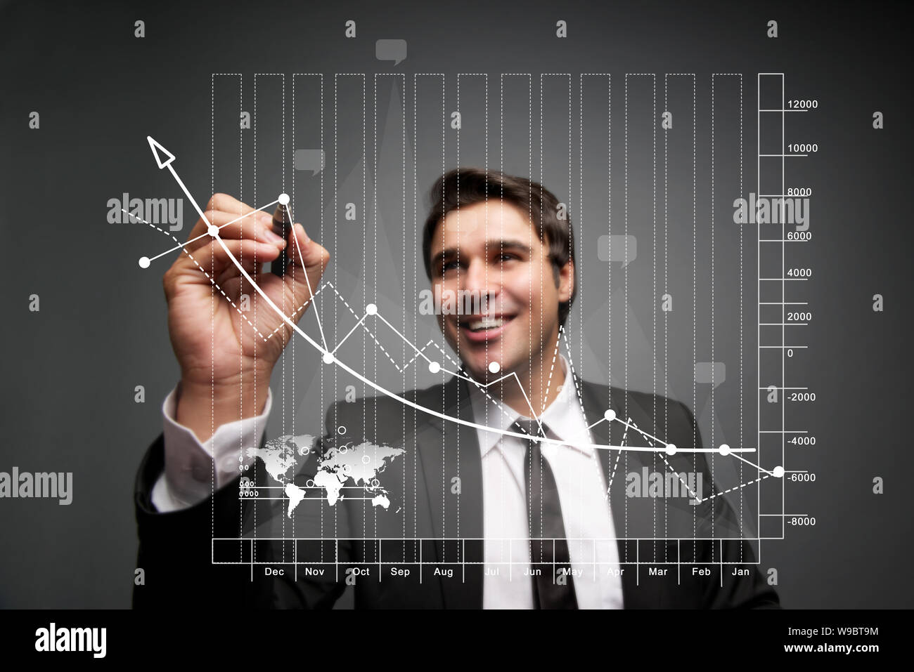 Businessman drawing a success chart Stock Photo - Alamy