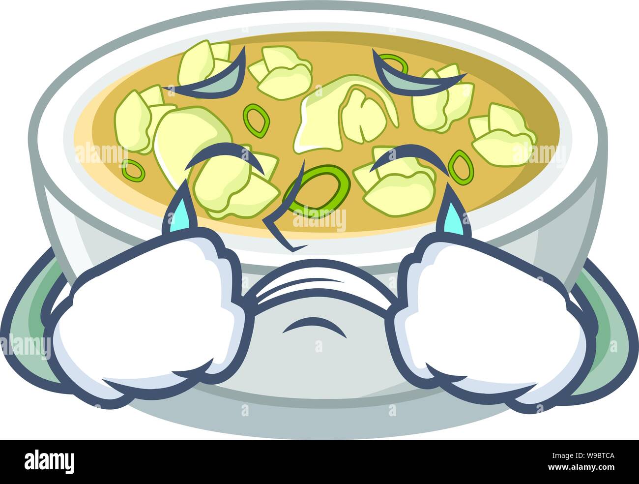 Crying wonton soup in a cartoon bowl Stock Vector Image & Art - Alamy