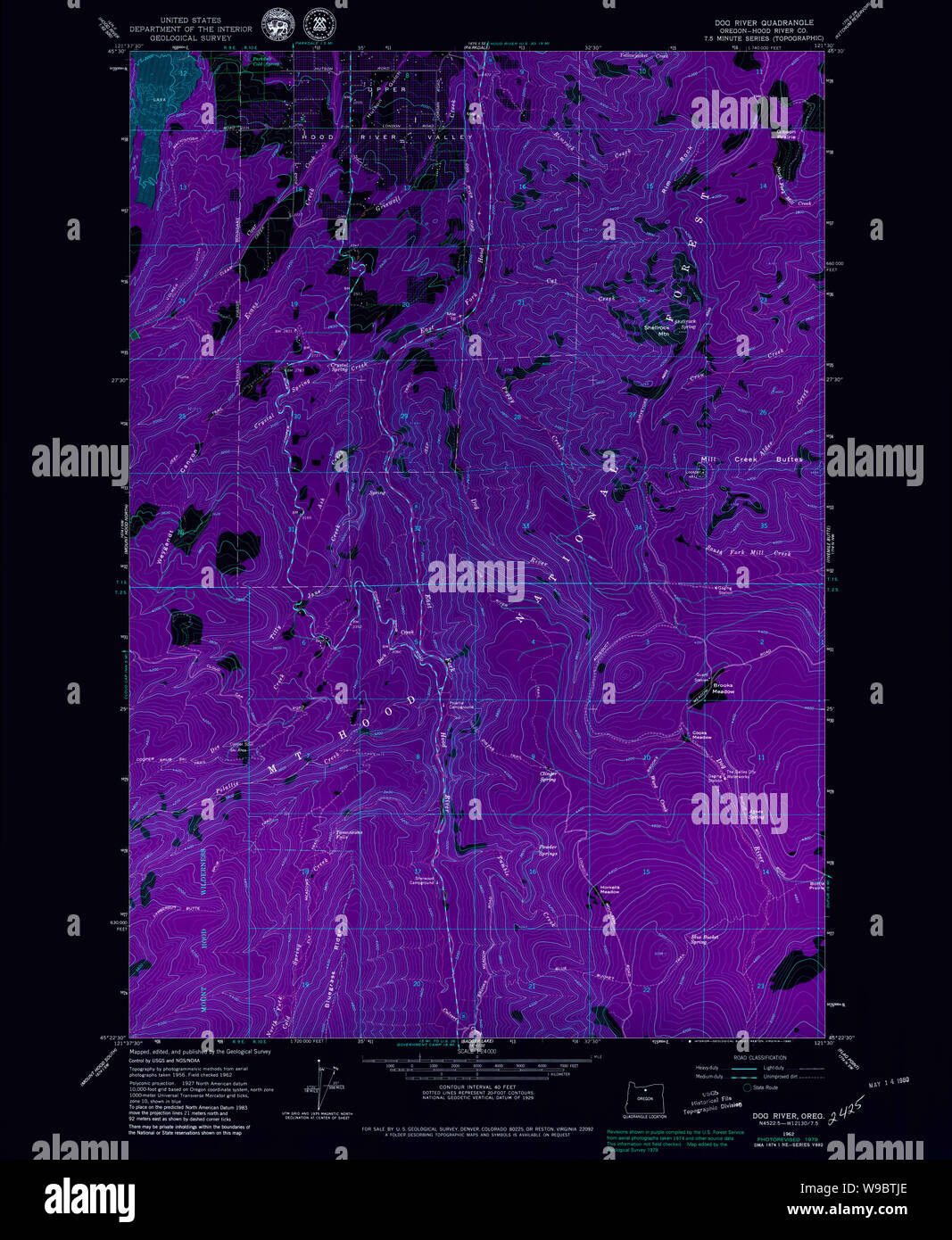 USGS Topo Map Oregon Dog River 279665 1962 24000 Inverted Restoration ...