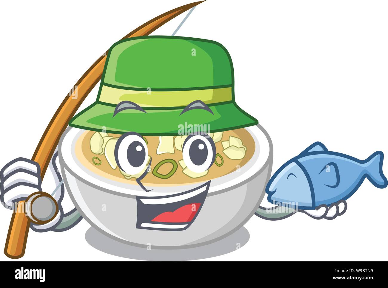 Soup egg noodle fish Stock Vector Images - Alamy