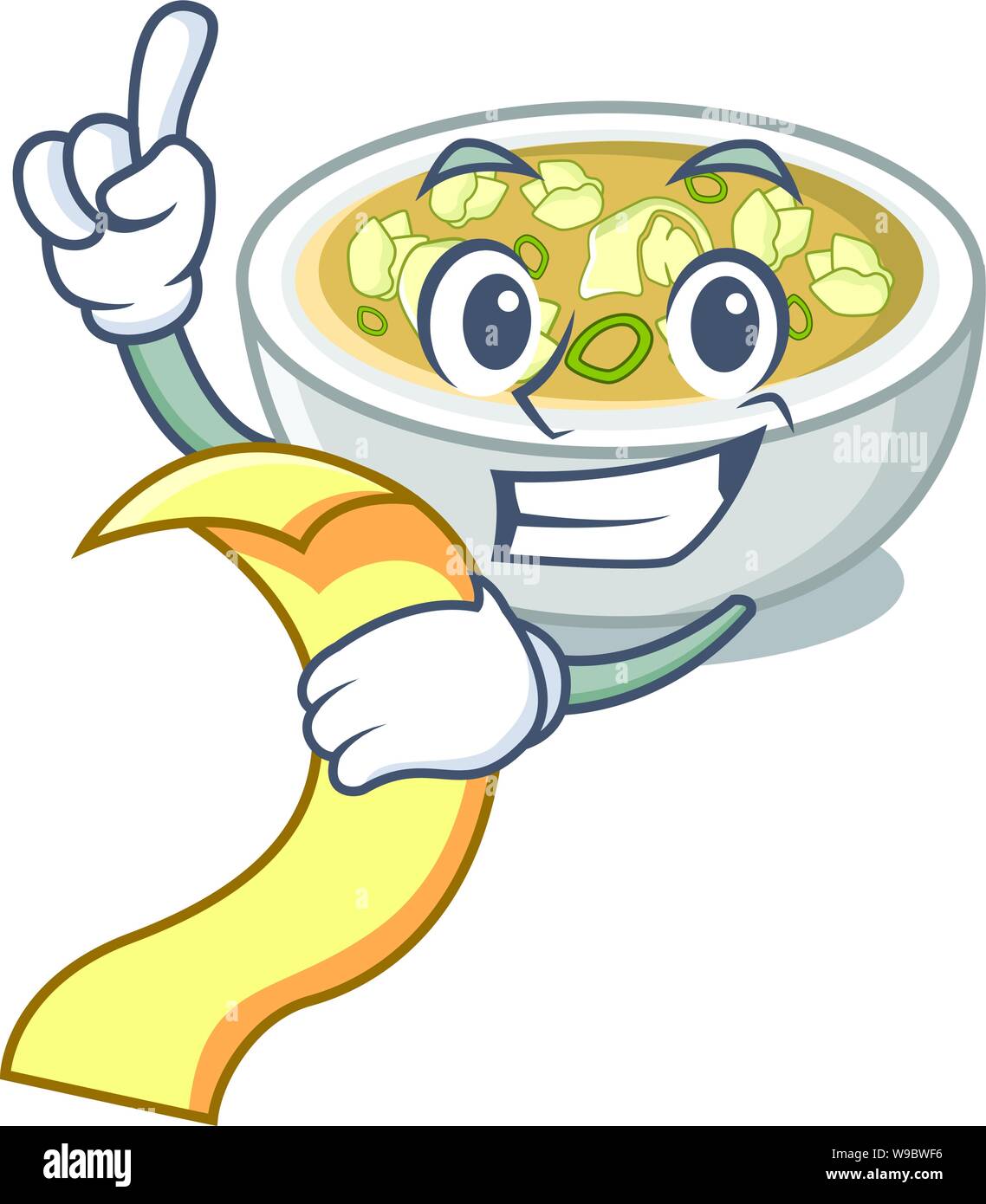 With menu wonton soup in a cartoon bowl Stock Vector Image & Art - Alamy