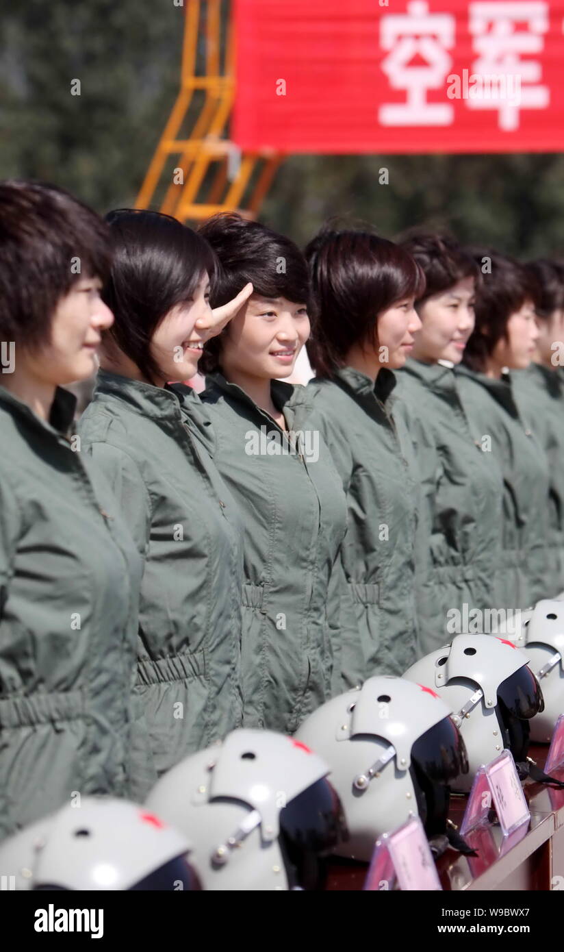 Young Female Fighter Plane Pilots Of Chinese Pla Air Force Are Seen