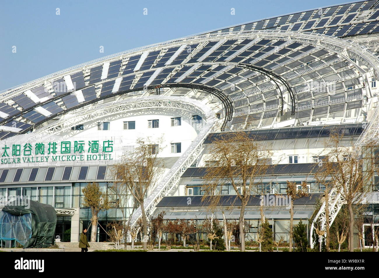 --FILE--The Solar Valley Micro-E Hotel is seen equipped with many solar ...