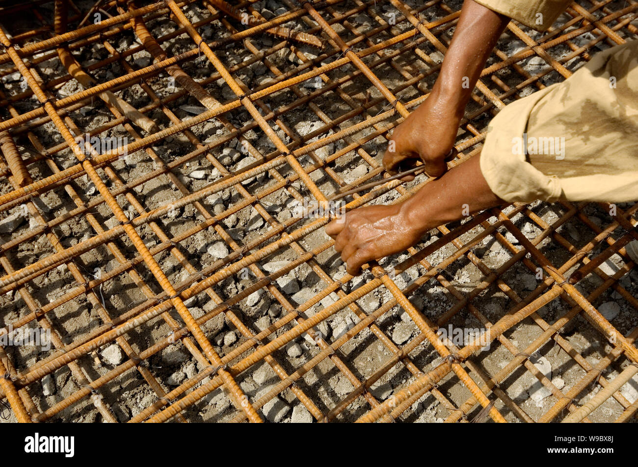 Steel used for construction process under progress Stock Photo - Alamy