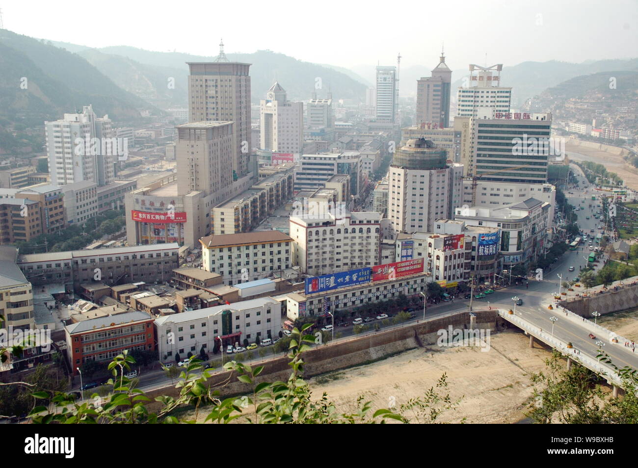 Cityscape of YanAn city in northwest Chinas Shaanxi province, 25 ...