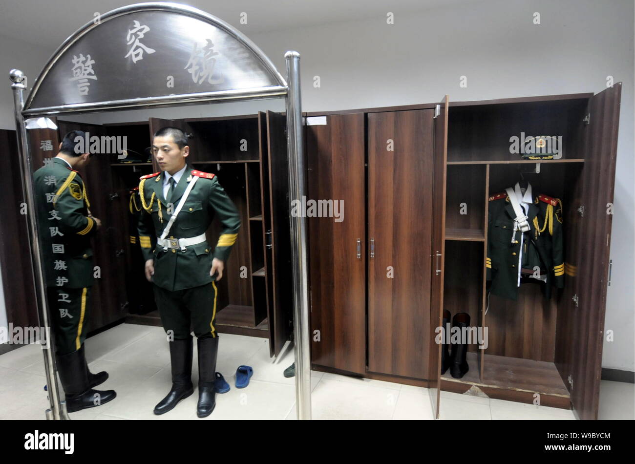 Chinese firefighters from the No.2 Fire Squadron of Gulou District of ...