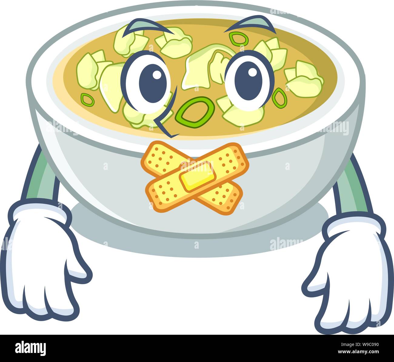 Silent wonton soup cooked cartoon frying pan Stock Vector Image & Art ...