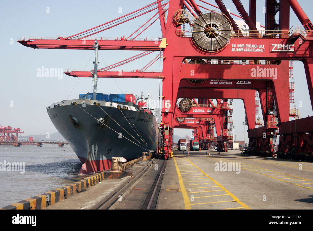 Container terminal seen in port hi-res stock photography and images - Alamy