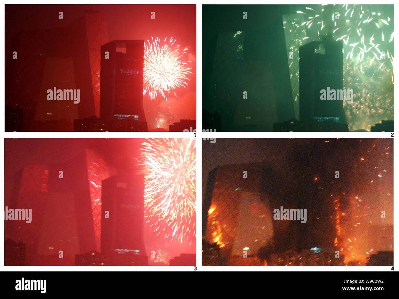 This composite photo shows the process of the Mandarin Oriental Hotel ...