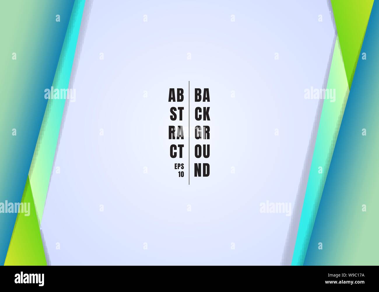 Abstract template header and footers blue and green geometric triangles ...