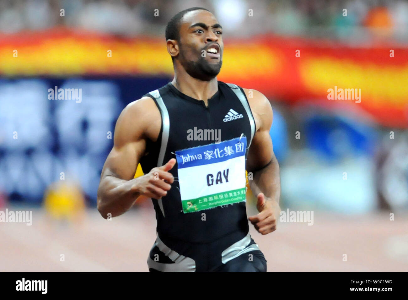 Tyson Gay of U.S. competes during the mens 100m of the Shanghai Golden ...