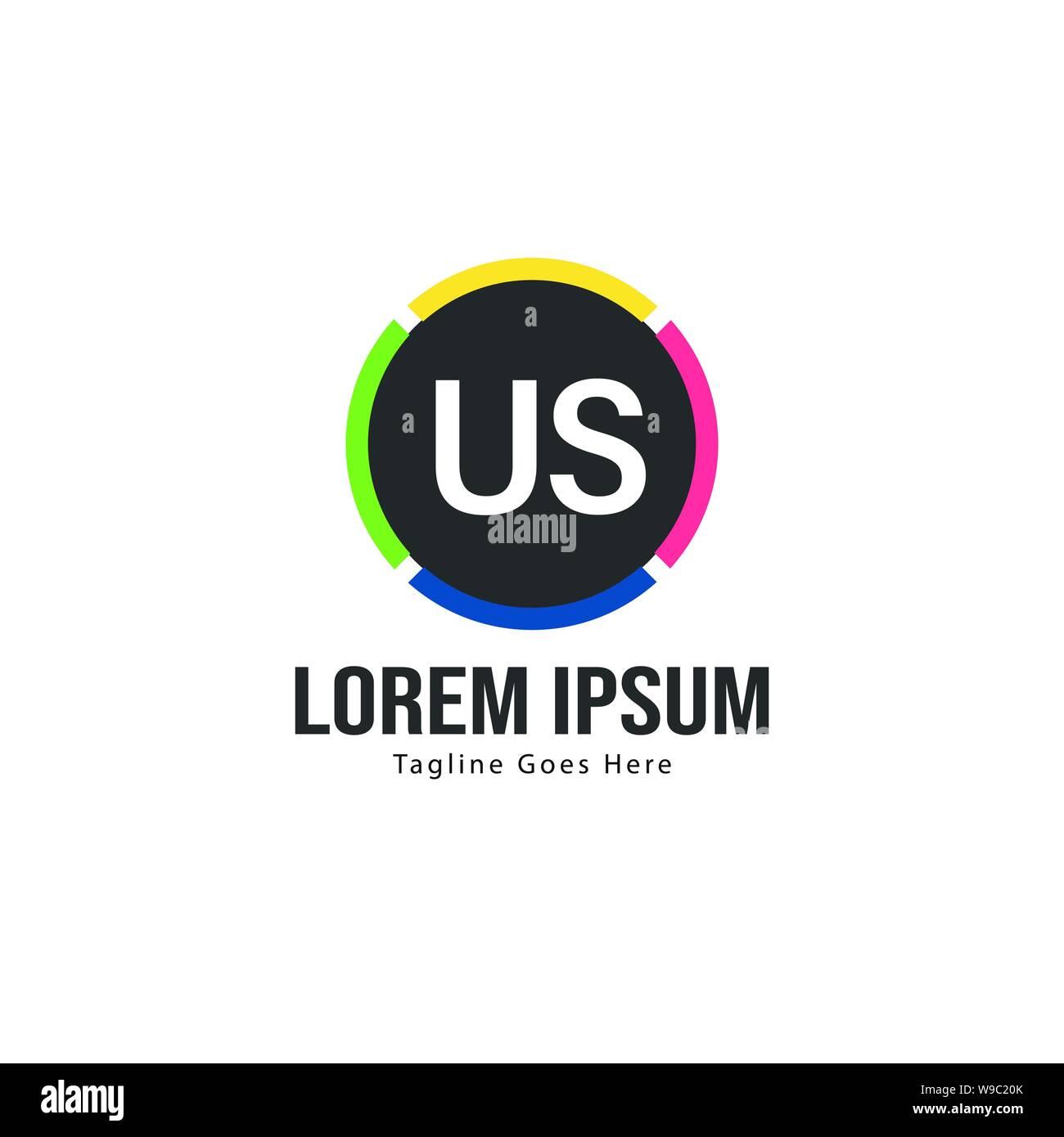 US Letter Logo Design. Creative Modern US Letters Icon Illustration ...