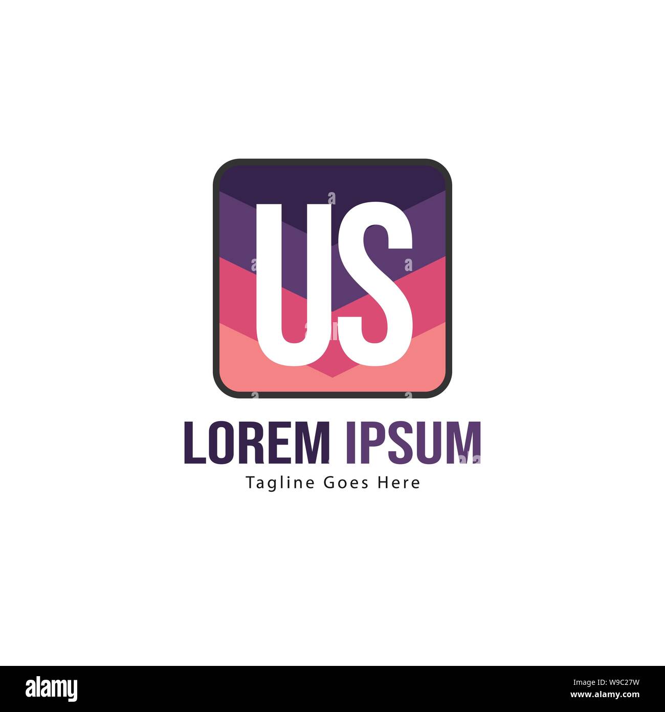 US Letter Logo Design. Creative Modern US Letters Icon Illustration ...