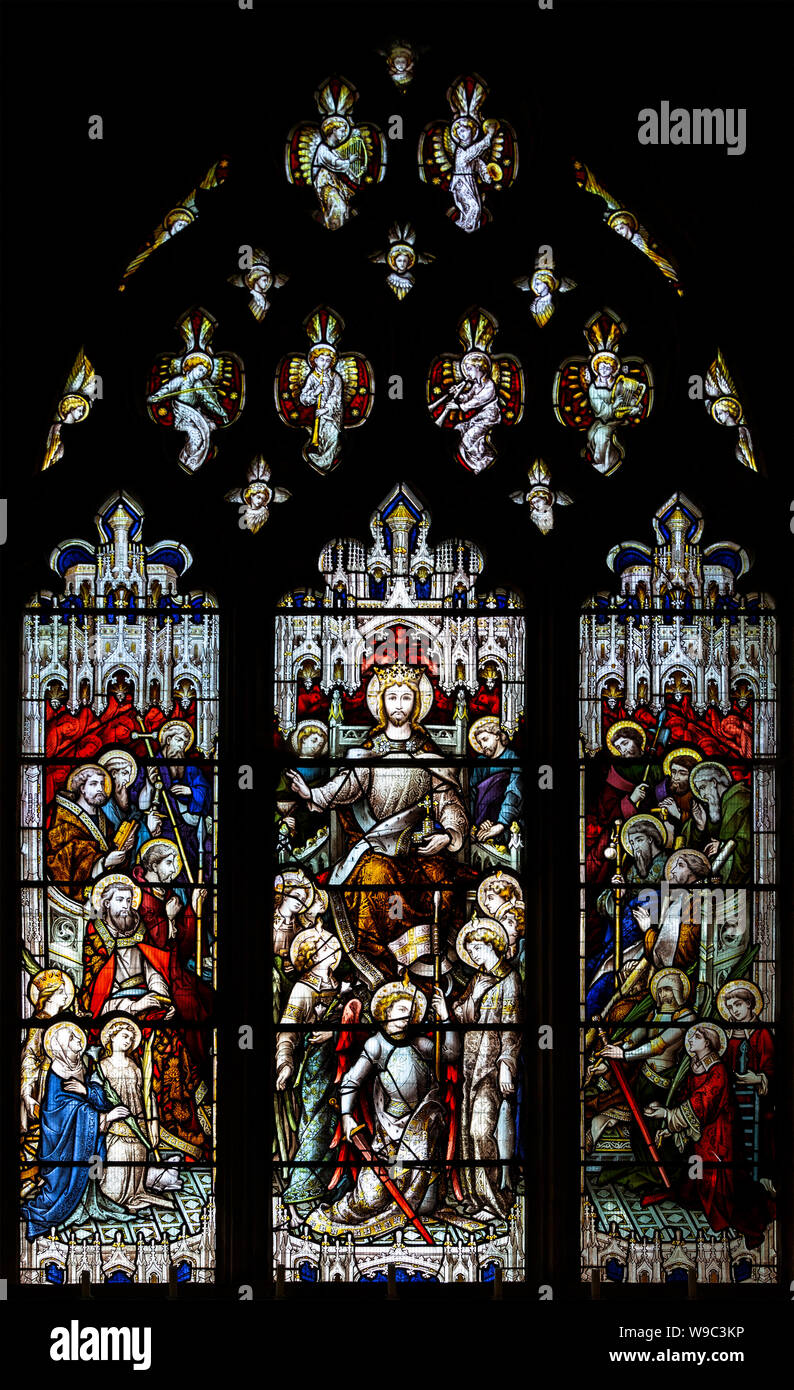 Victorian stained glass window of Christ in his Majesty, by Horwood ...