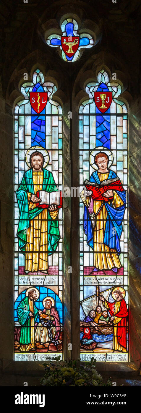 Stained glass window by Roy W Coomber, 2002, Saints Luke and John ...