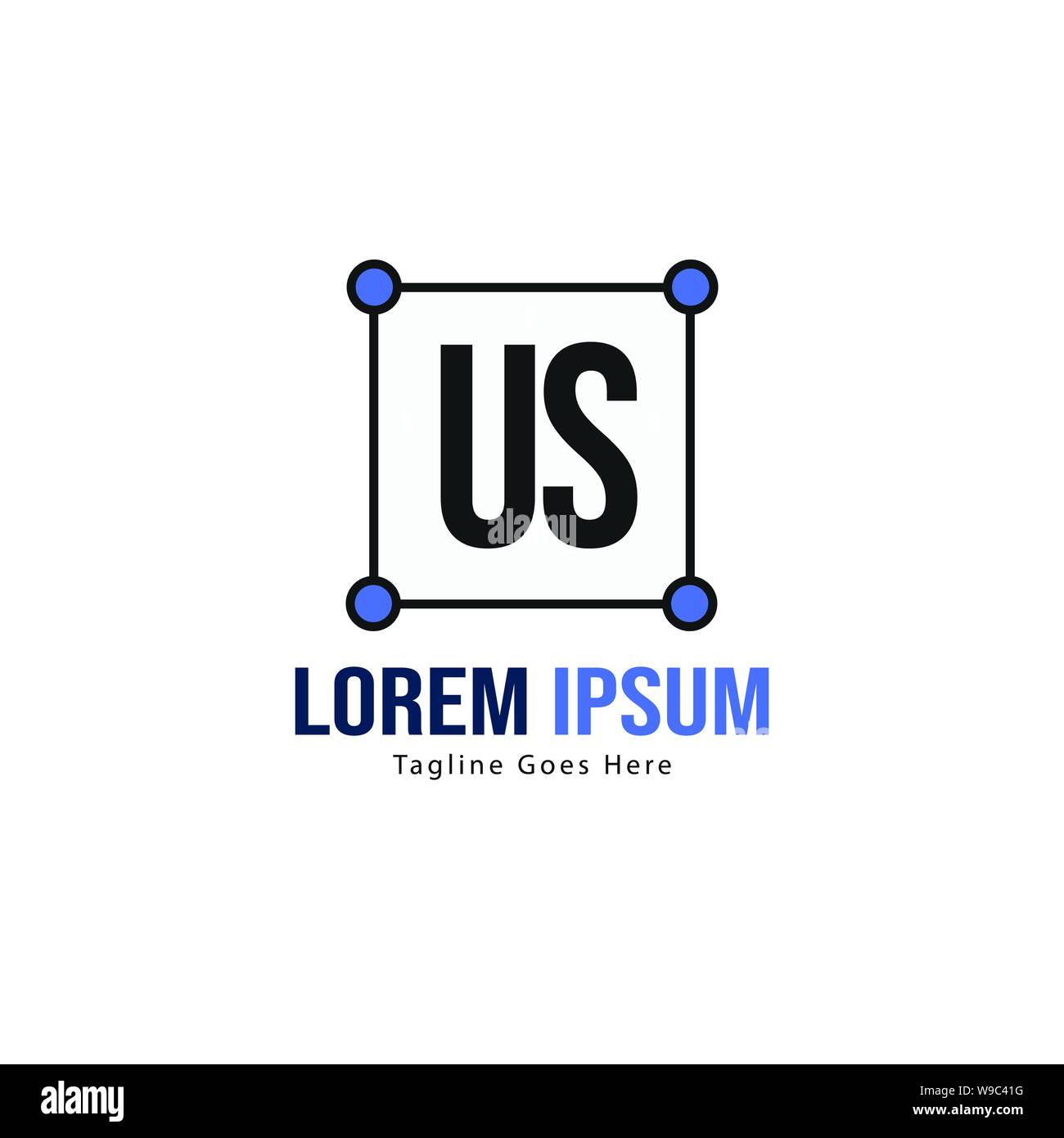 US Letter Logo Design. Creative Modern US Letters Icon Illustration ...