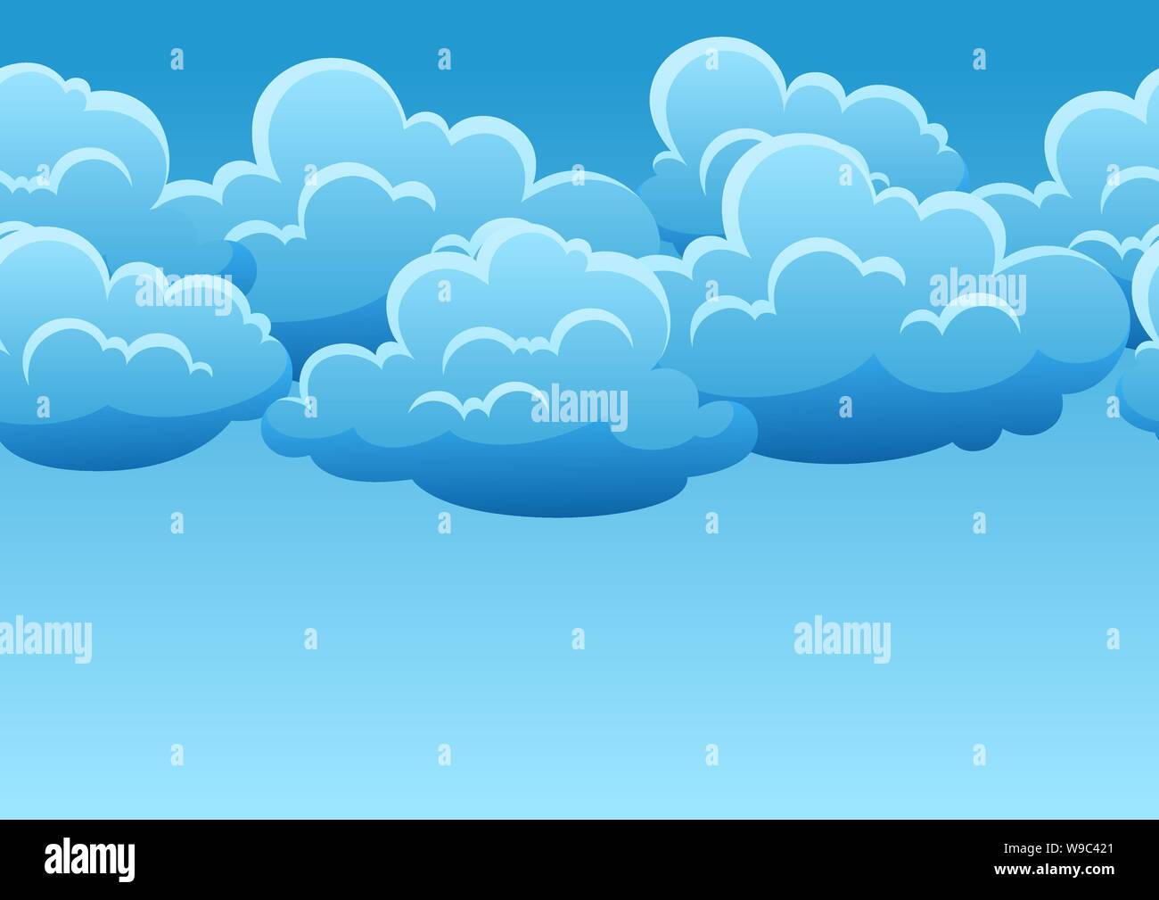 Seamless pattern with blue clouds Stock Vector Image & Art - Alamy