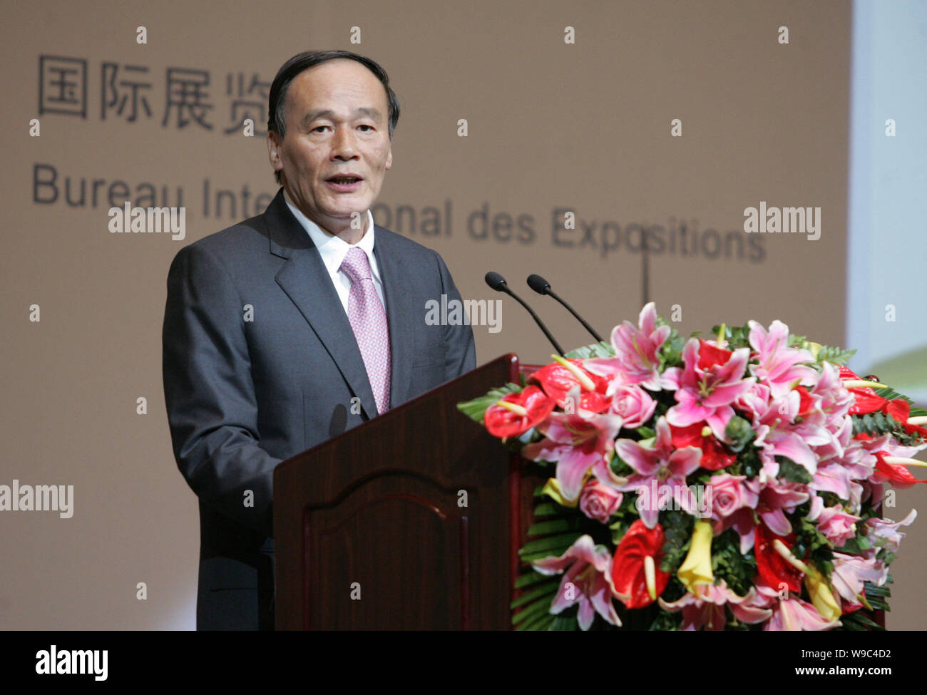 Chinese Vice Premier Wang Qishan speaks during the launching ceremony ...