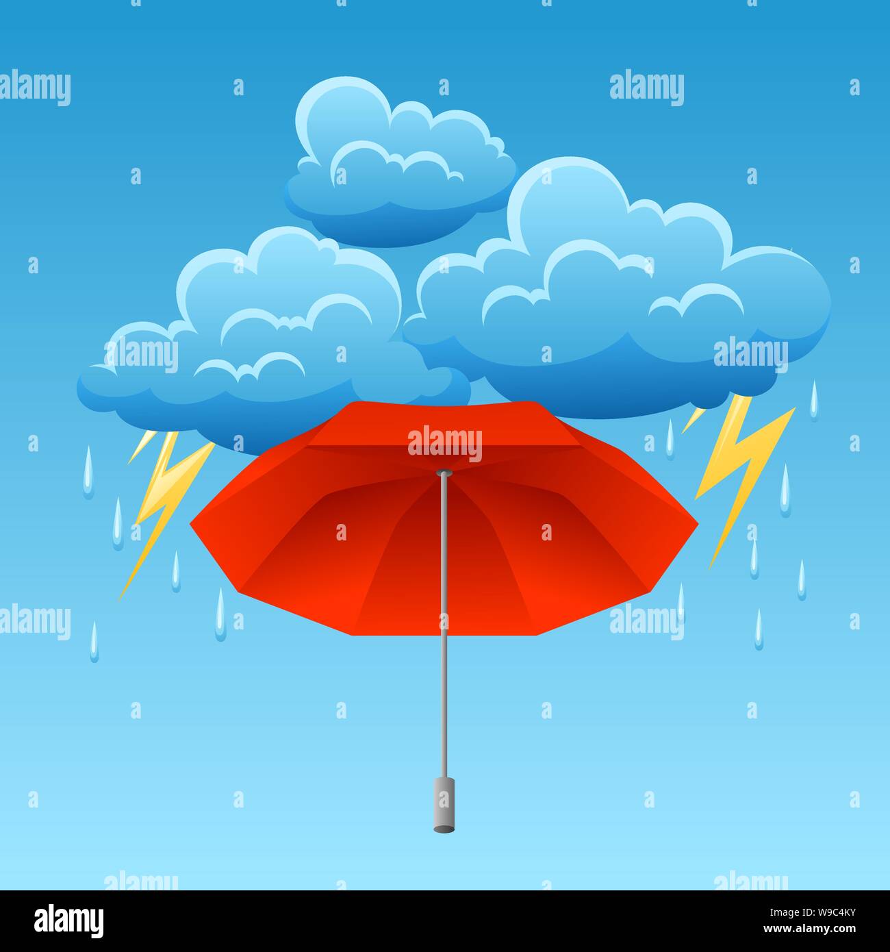 Rain droplet on umbrella surface Stock Vector Images - Alamy