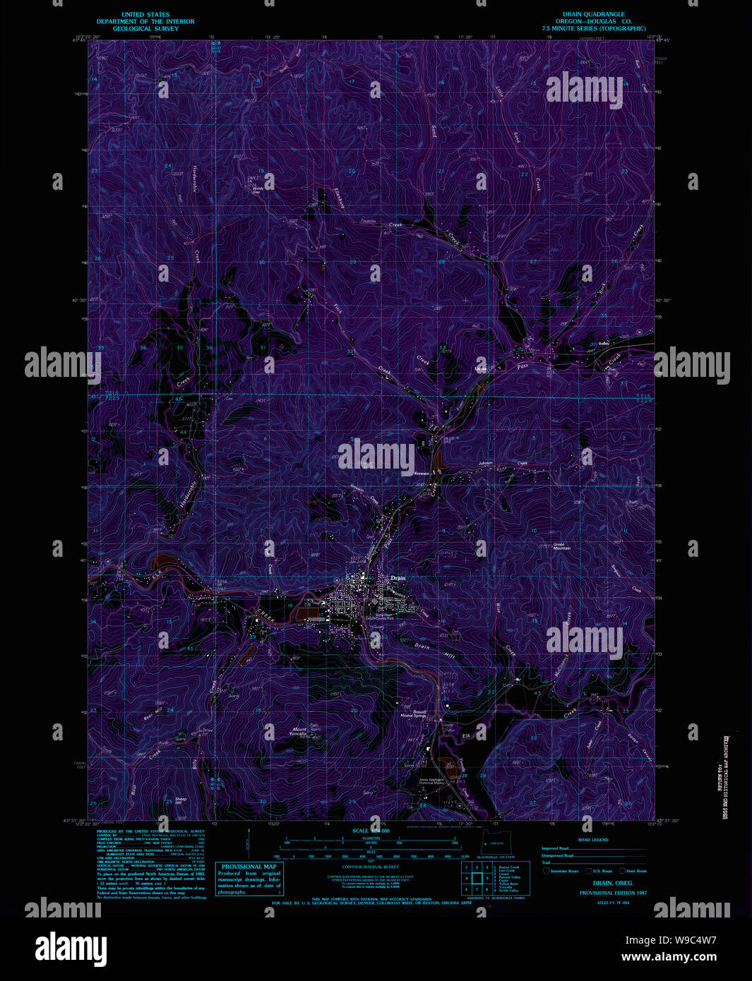 Map of drain oregon hi-res stock photography and images - Alamy