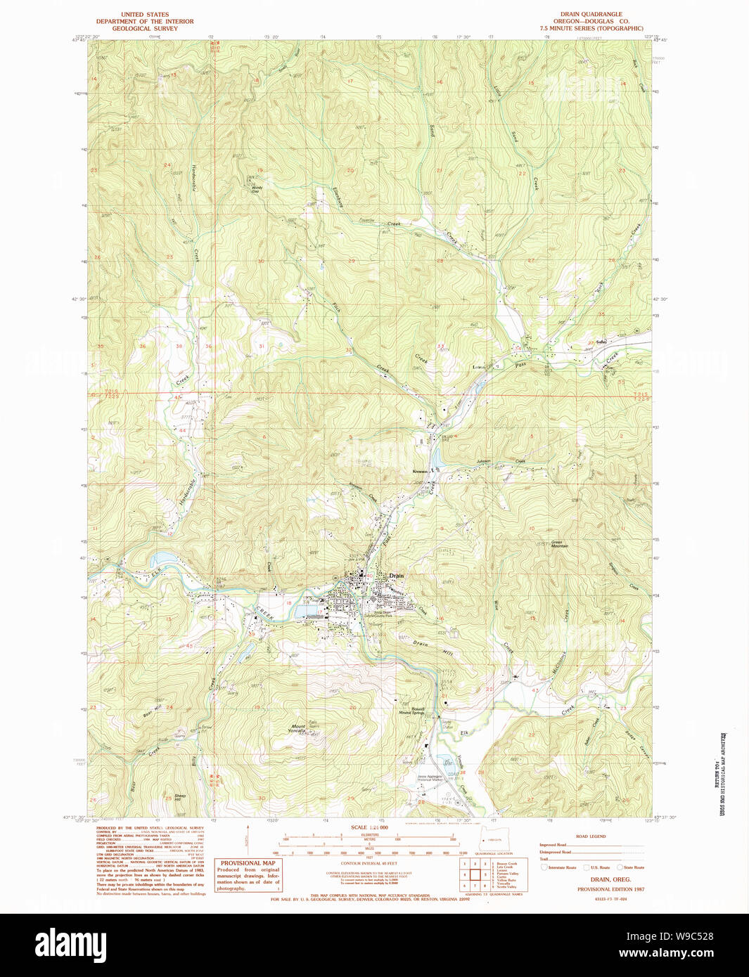 Map of drain oregon hi-res stock photography and images - Alamy