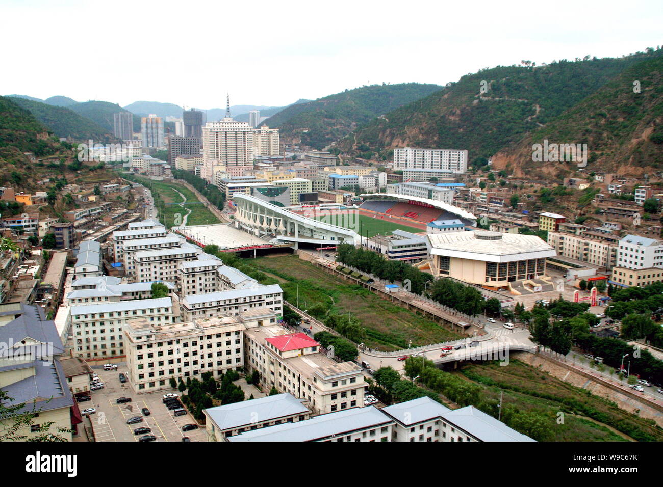 Cityscape of YanAn city in northwest Chinas Shaanxi province, 8 July ...