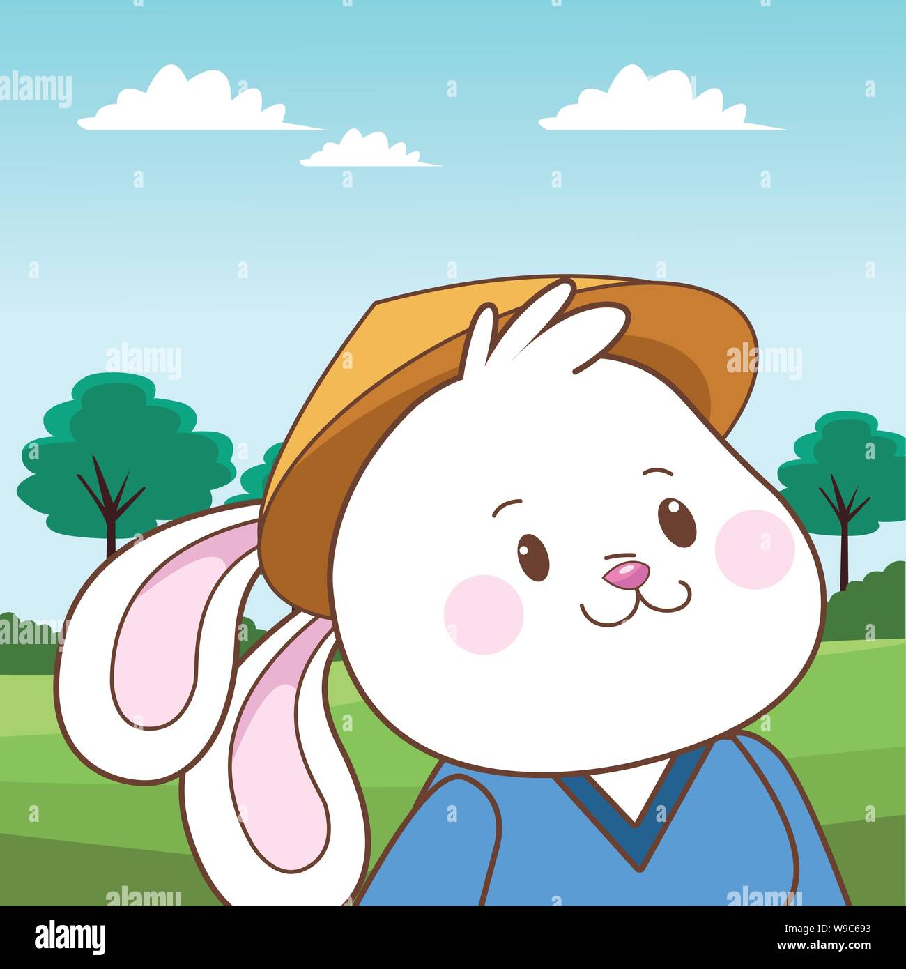 Mid autumn cute rabbit cartoon Stock Vector Image & Art - Alamy