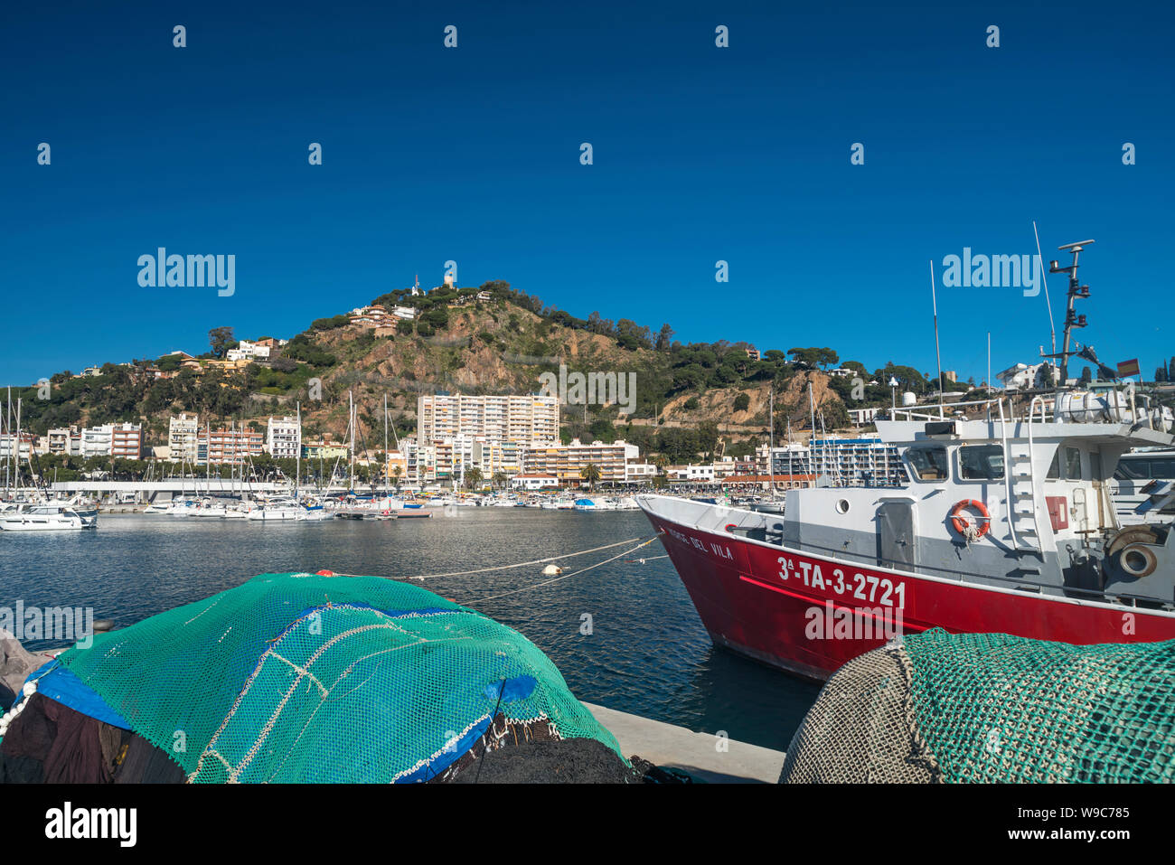 COMMERCIAL FISHING BOAT PORT OF BLANES COSTA BRAVA GERONA CATALONIA ...